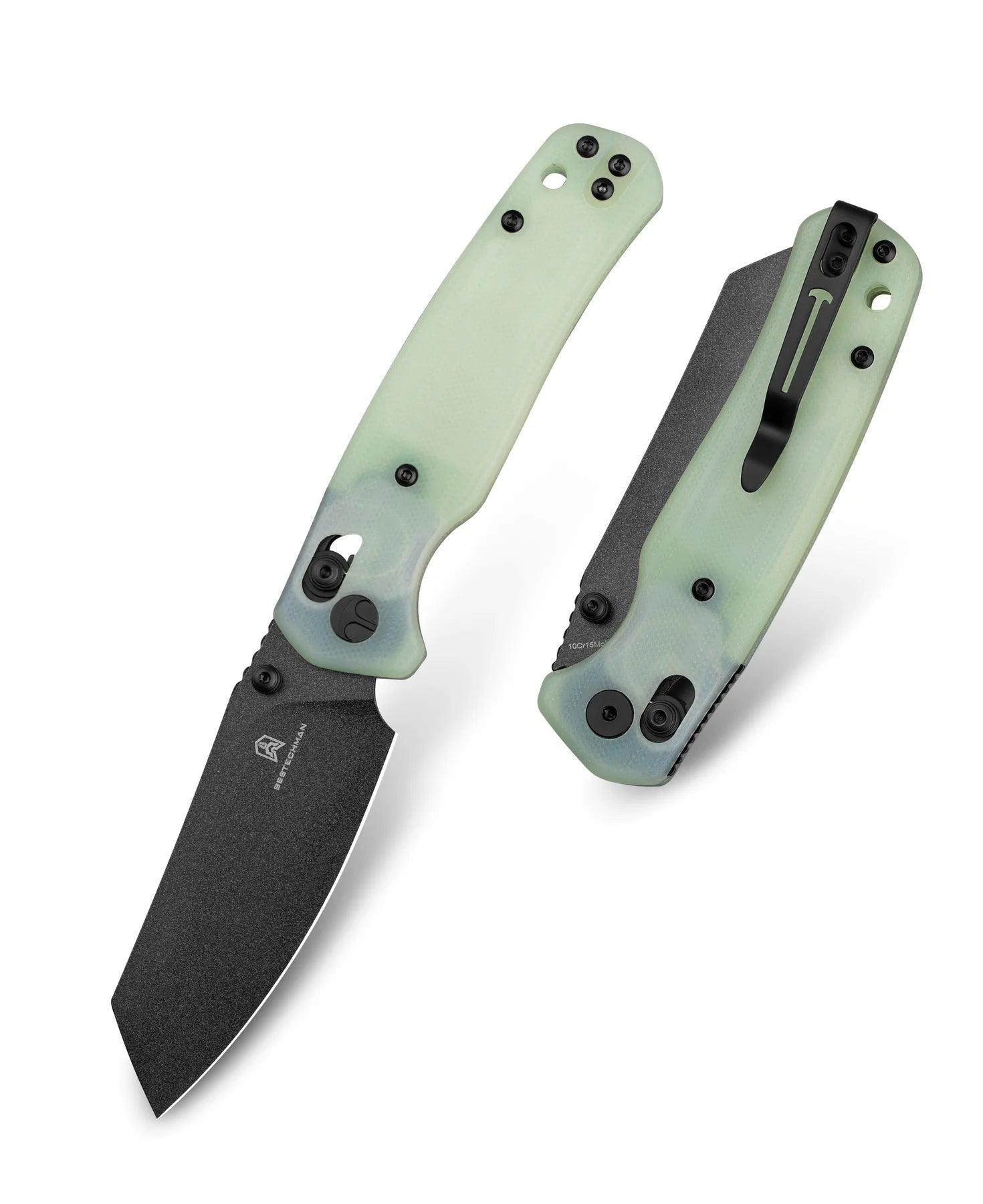 BESTECHMAN Cicada’s Wing BMK06A — 3.15″ 10Cr15MoV Blade, Jade G10 Scal ...